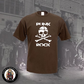 PUNK ROCK SKULL T-SHIRT M / BRAUN-MBTS305-2